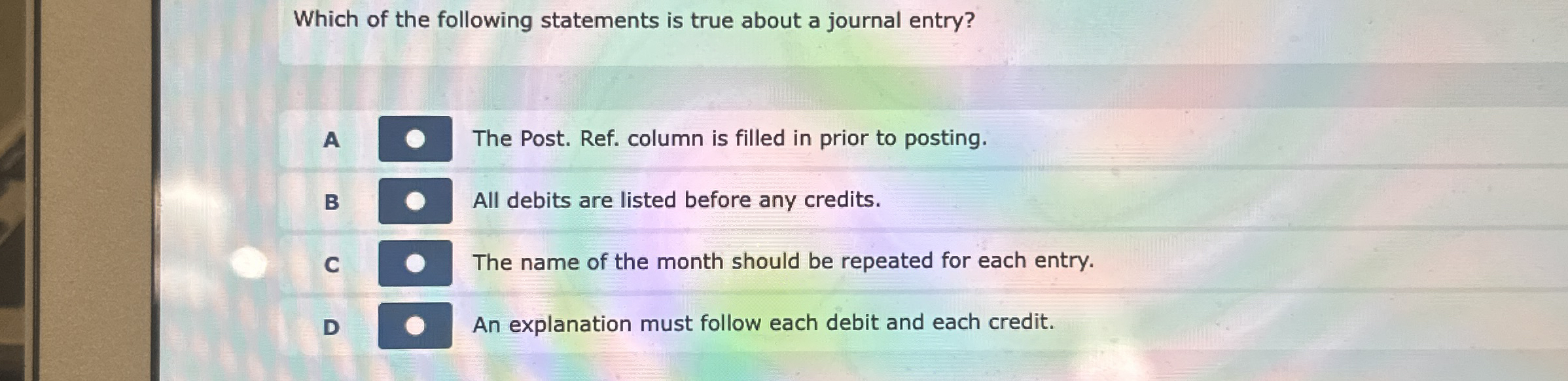 Solved Which of the following statements is true about a | Chegg.com