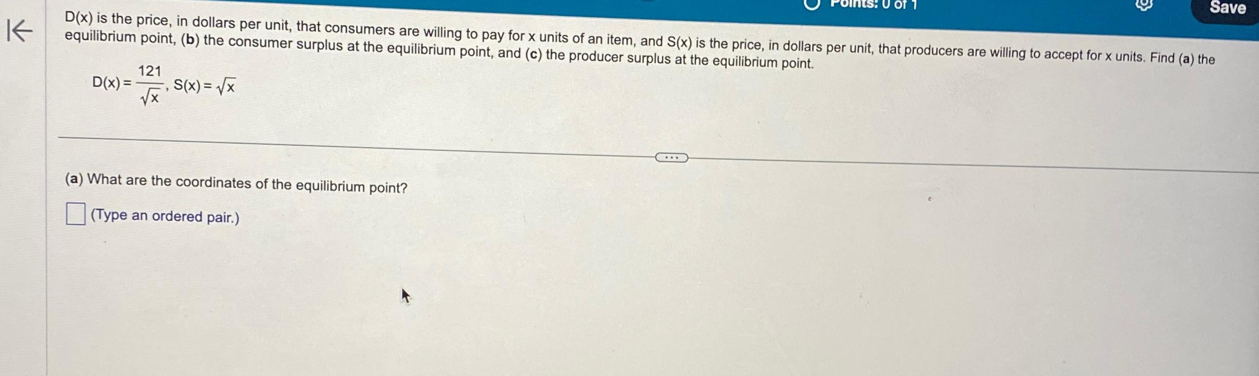 Solved equilibrium point, (b) ﻿the consumer surplus at the | Chegg.com