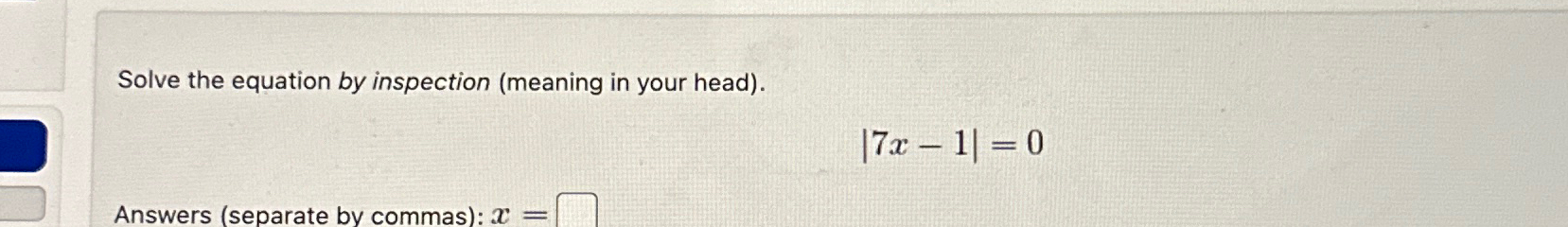 Solved Solve the equation by inspection (meaning in your | Chegg.com