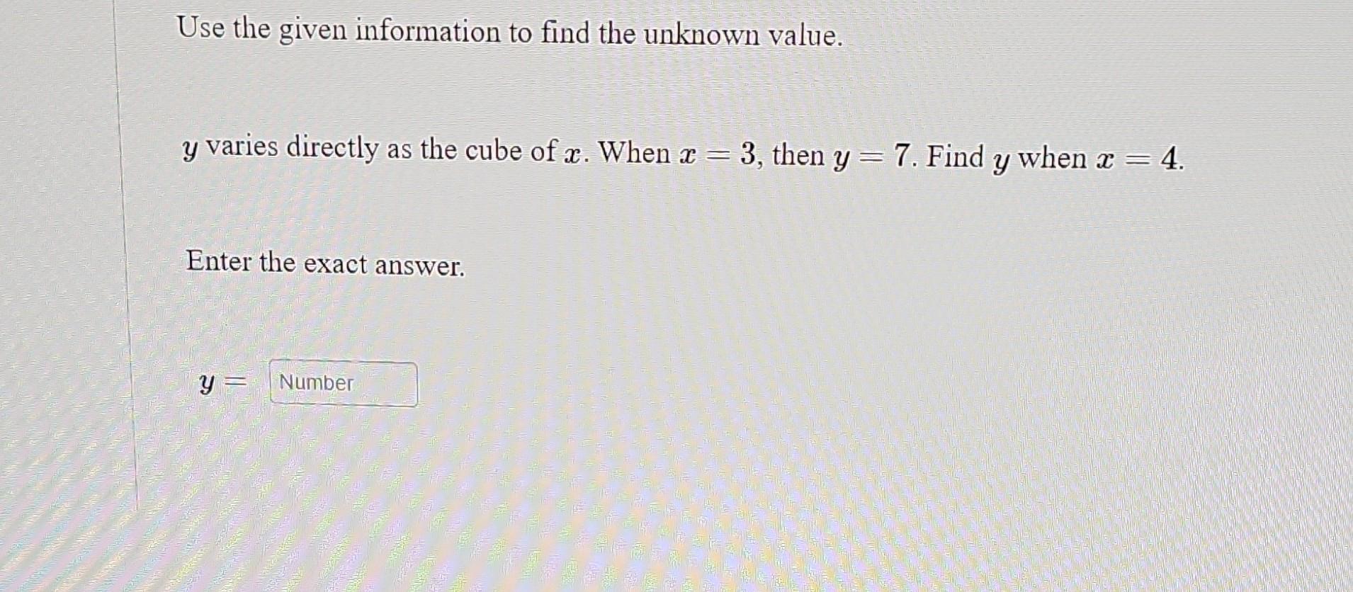 Solved Use the given information to find the unknown value. | Chegg.com