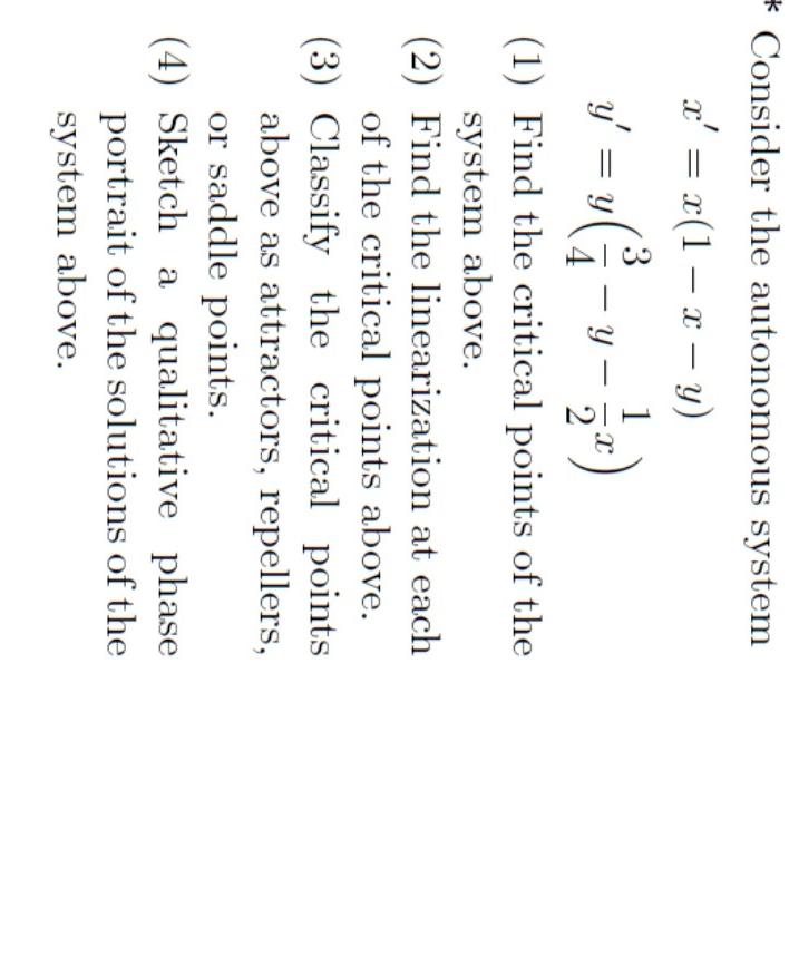 Solved Consider the autonomous system | Chegg.com
