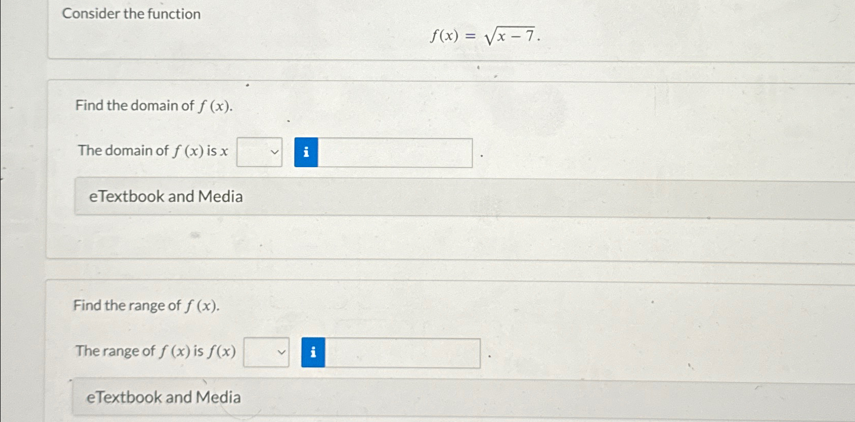 Solved Consider The Functionf X X 72find The Domain Of