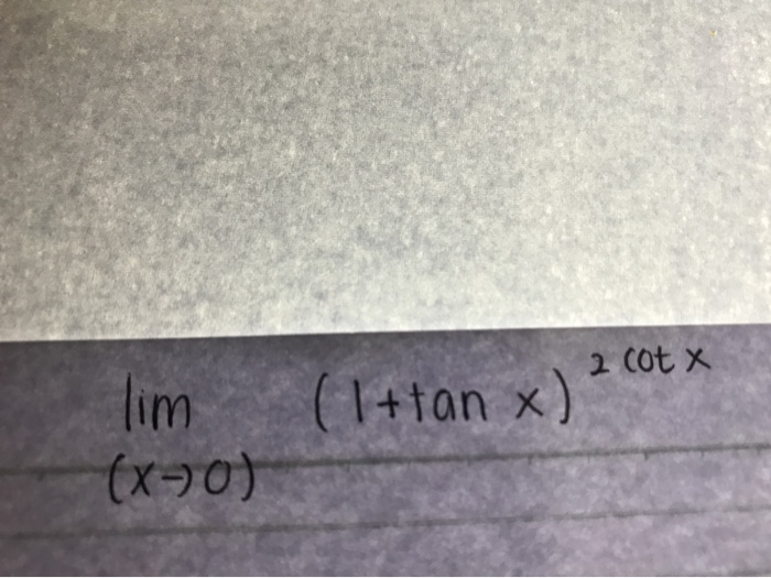 Solved find the limit x approaches 0 ( 1 + tan x ) ^ 2 | Chegg.com
