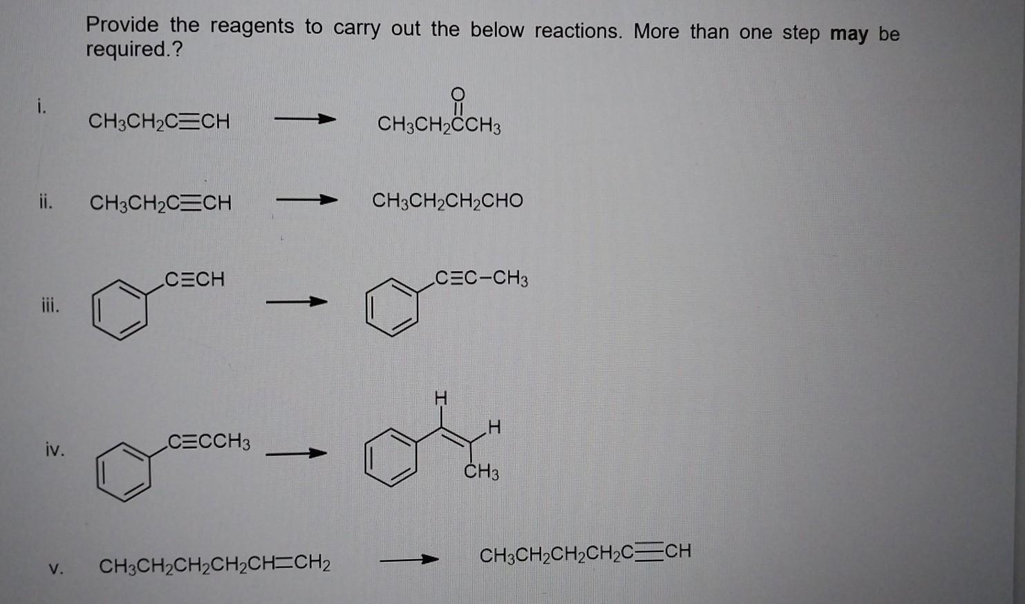 Solved Provide the reagents to carry out the below | Chegg.com