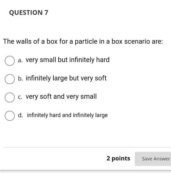 Solved The walls of a box for a particle in a box scenario | Chegg.com