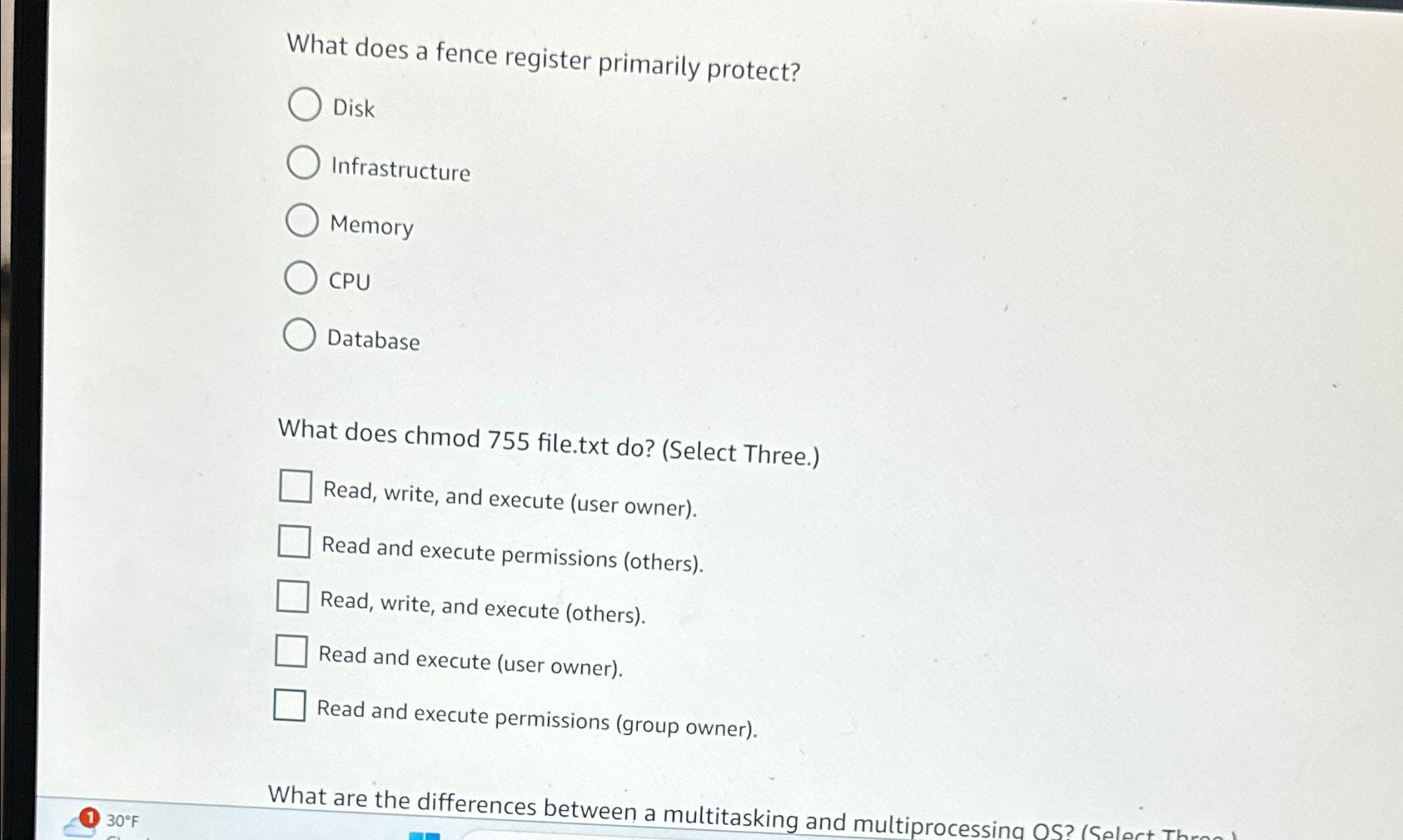 Solved What does a fence register primarily | Chegg.com