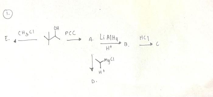 Solved Complete the reaction map from A-E of number 1 and 2, | Chegg.com
