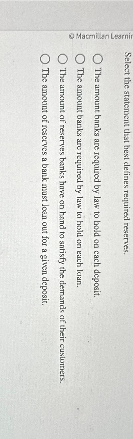 Solved Select the statement that best defines required | Chegg.com