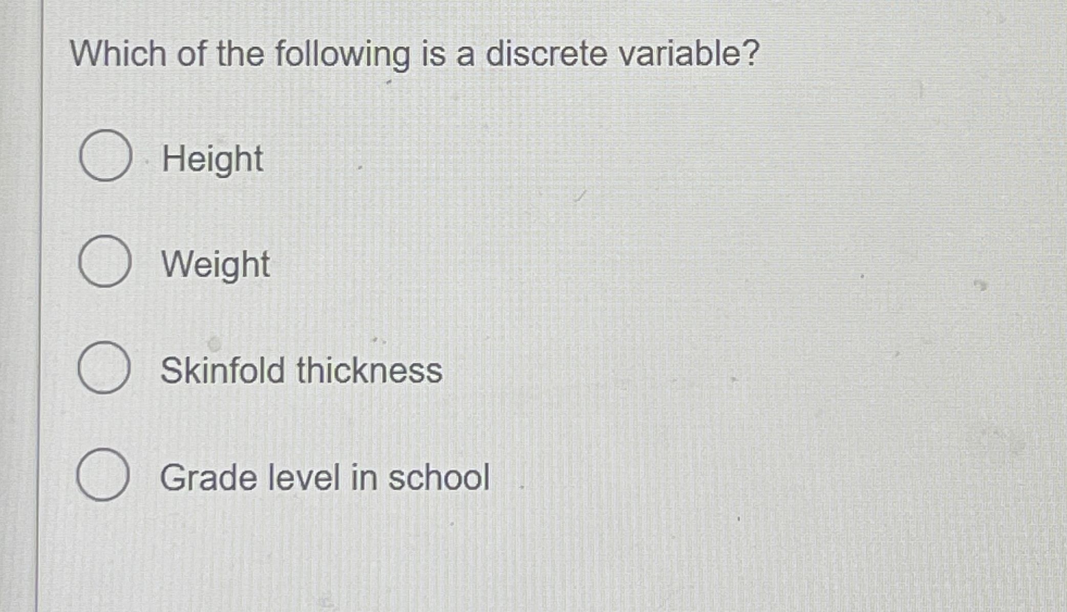 Solved Which of the following is a discrete | Chegg.com