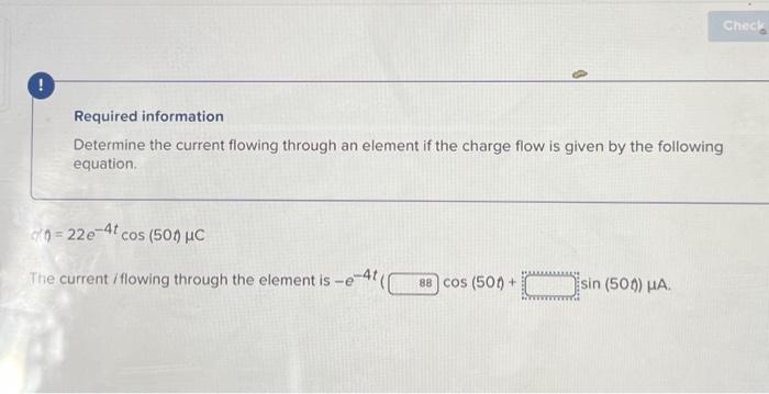 Solved ! Required information Determine the current flowing | Chegg.com