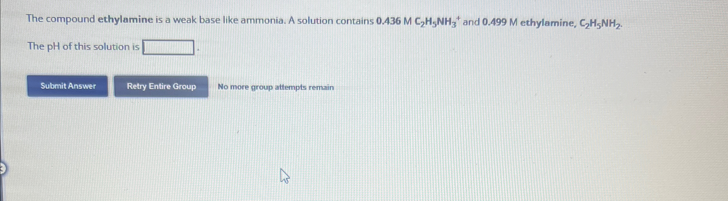 Solved The compound ethylamine is a weak base like ammonia. | Chegg.com