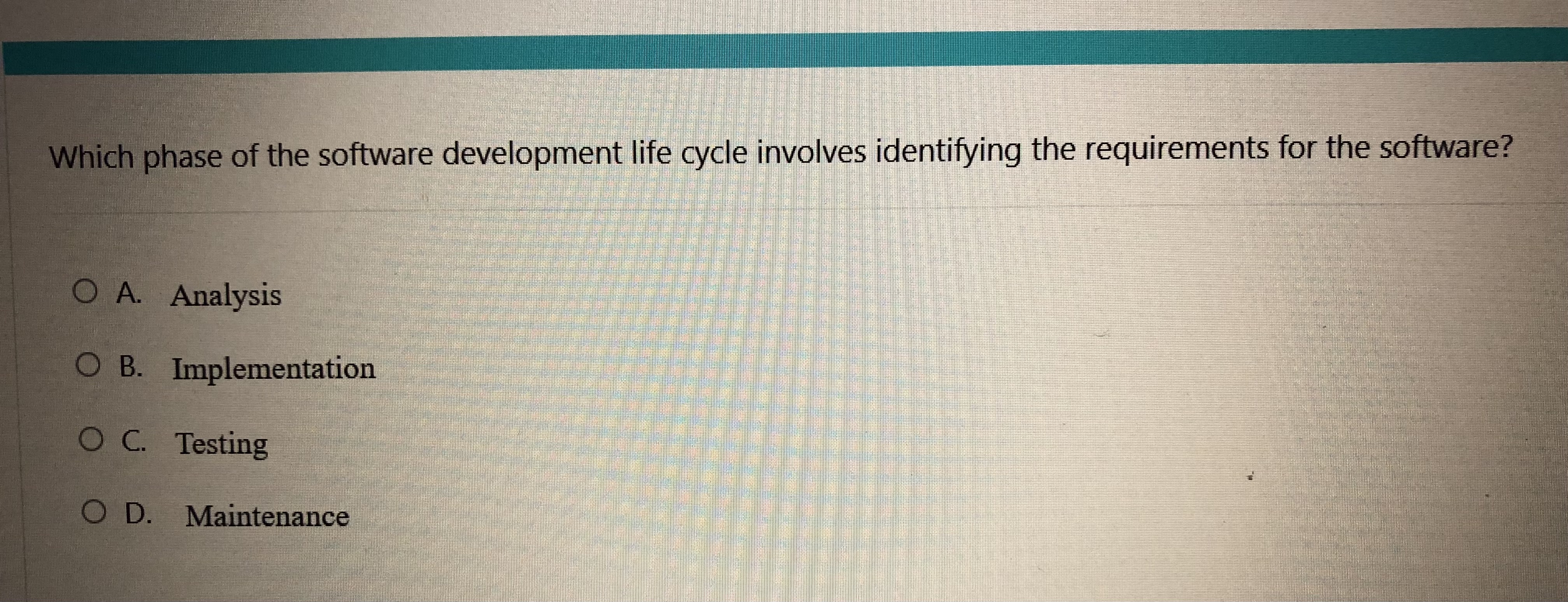 Solved Which phase of the software development life cycle | Chegg.com
