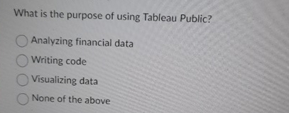 Solved What is the purpose of using Tableau Public?Analyzing | Chegg.com