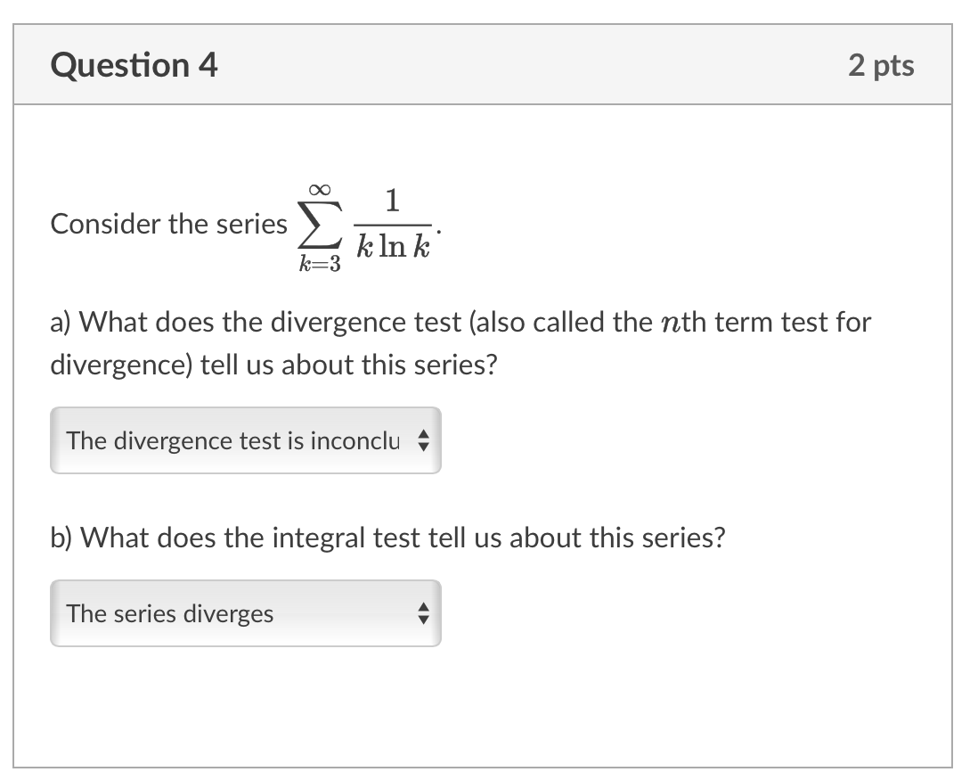 Solved Question 4Consider the series \sum_(k=3)^(\infty | Chegg.com
