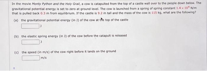Solved In the movie Monty Python and the Holy Grail, a cow | Chegg.com