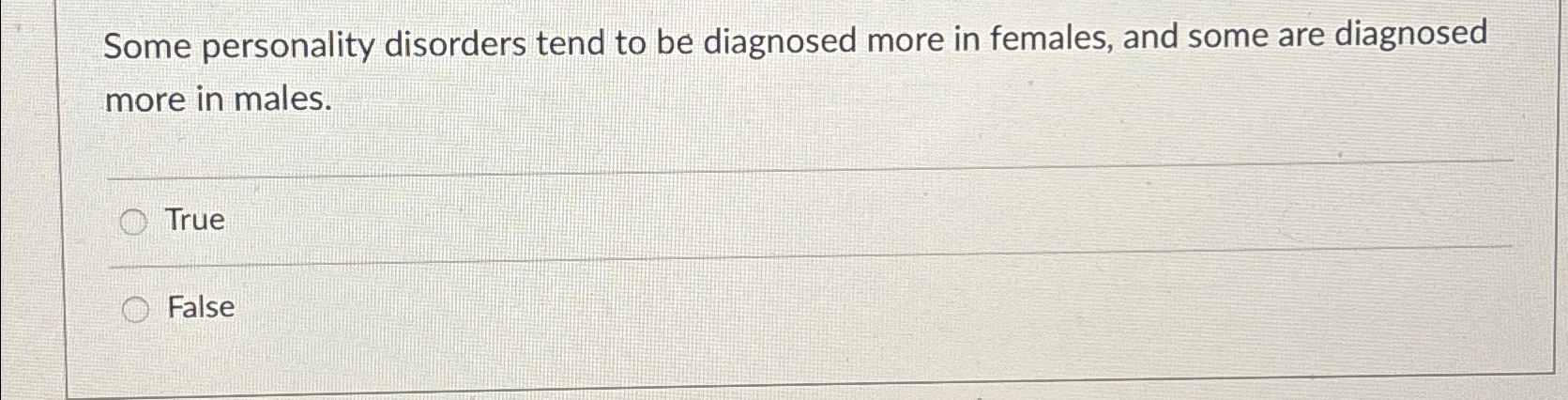 Solved Some personality disorders tend to be diagnosed more | Chegg.com