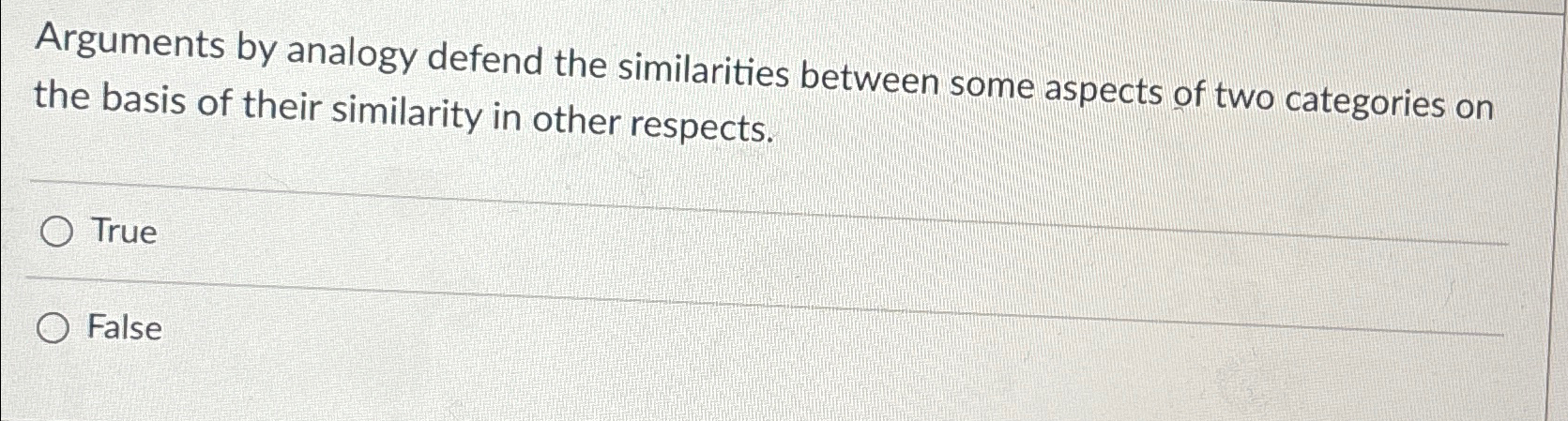 Solved Arguments by analogy defend the similarities between | Chegg.com
