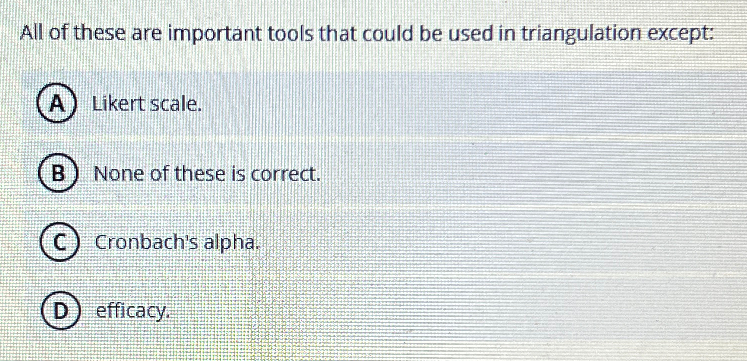 Solved All of these are important tools that could be used | Chegg.com