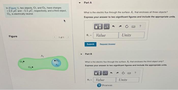 Solved In (Fipure 1), two objects, O1 and O2, have charges | Chegg.com