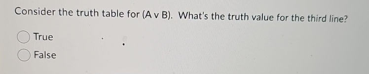 Solved Consider the truth table for (AvB). ﻿What's the truth | Chegg.com
