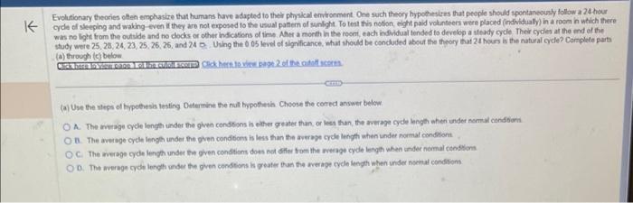 Solved Cutoff scores for the t distribution (page 1)Cutoff | Chegg.com