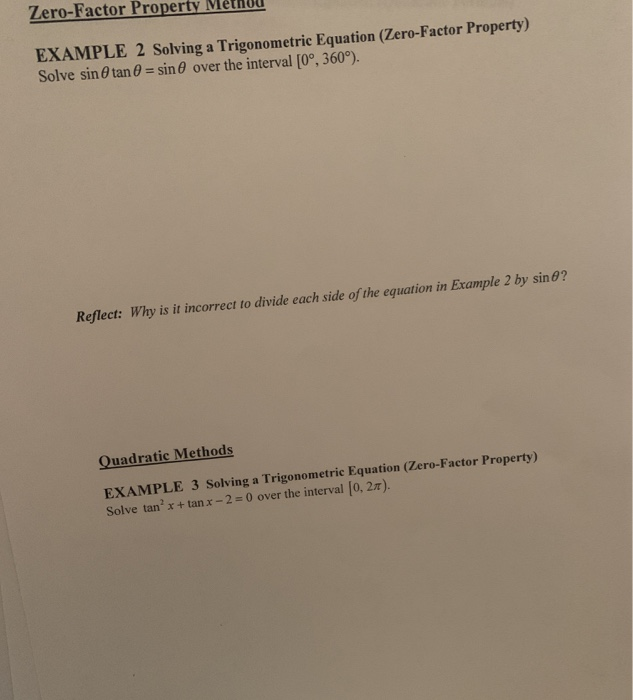 Solved Zero-Factor Property Method EXAMPLE 2 Solving a | Chegg.com