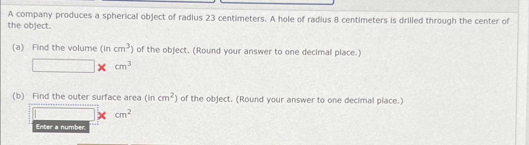Solved A company produces a spherical object of radius 23 | Chegg.com