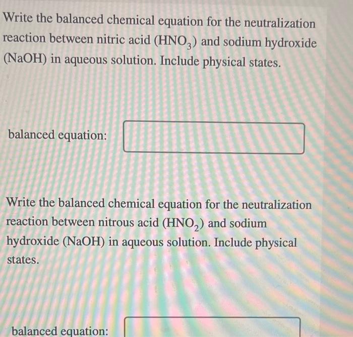 Solved Write the balanced chemical equation for the | Chegg.com