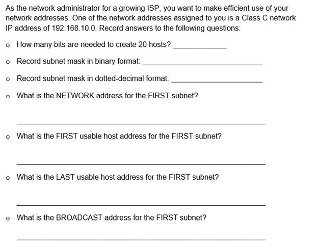 Solved As the network administrator for a growing ISP, you | Chegg.com