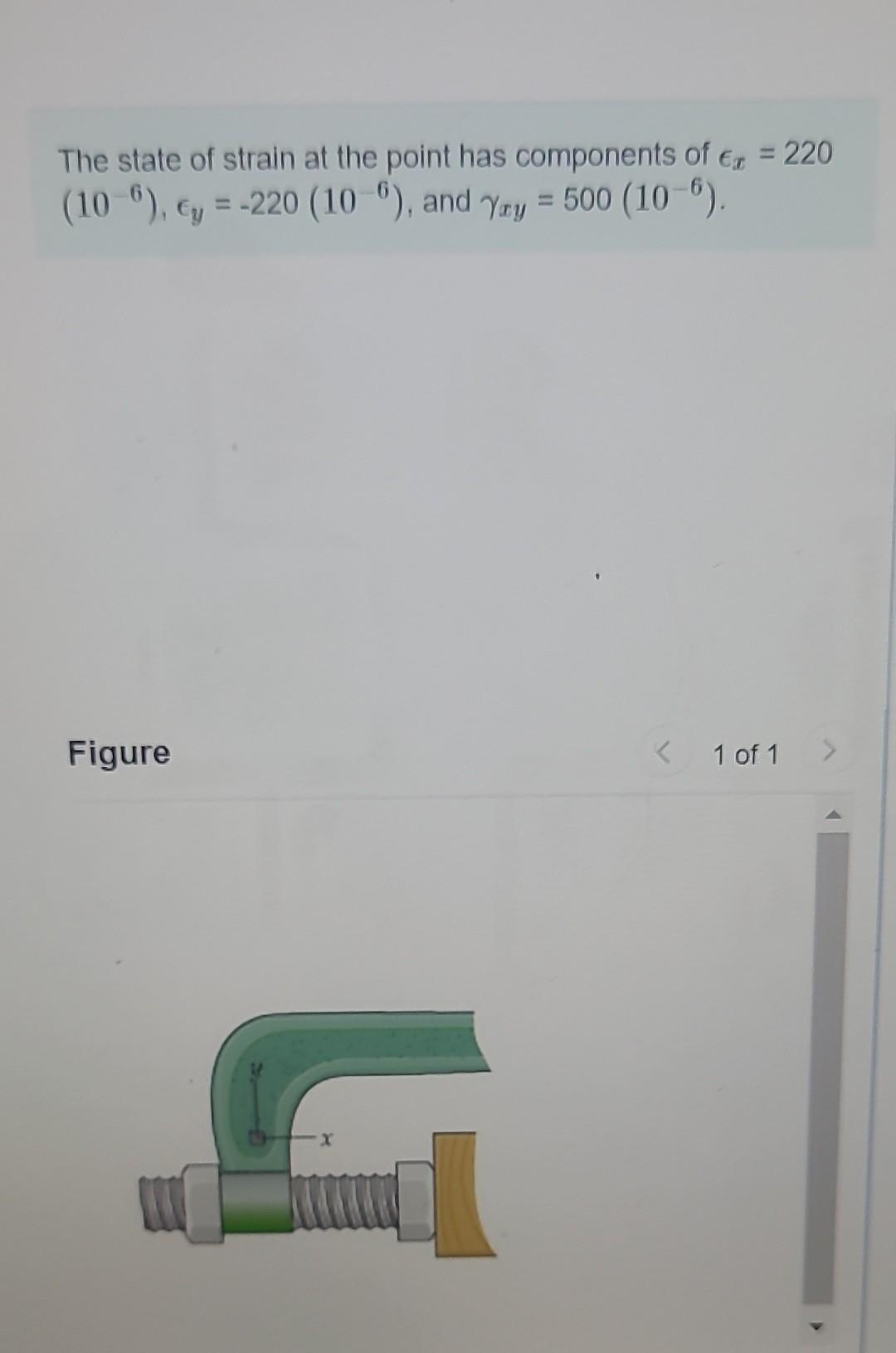 Solved The state of strain at the point has components of | Chegg.com