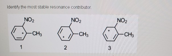 Solved Identify the most stable resonance contributor NO2 | Chegg.com