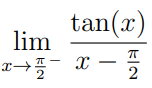 Solved evaluate this limitlimx→π(2)-tan(x)x-π2 | Chegg.com