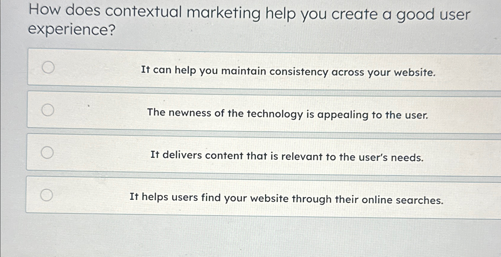 Solved How does contextual marketing help you create a good | Chegg.com