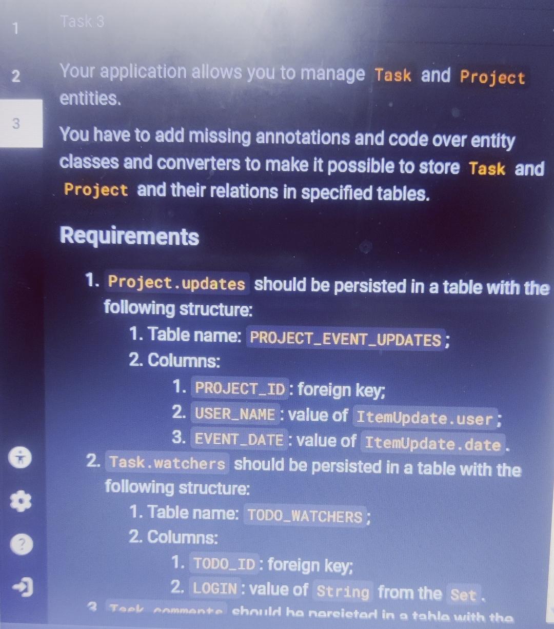 Solved 2Your application allows you to manage Task and | Chegg.com