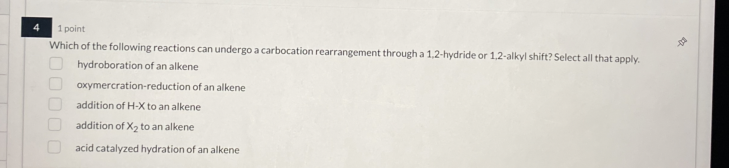 Solved 4 1 ﻿pointWhich of the following reactions can | Chegg.com