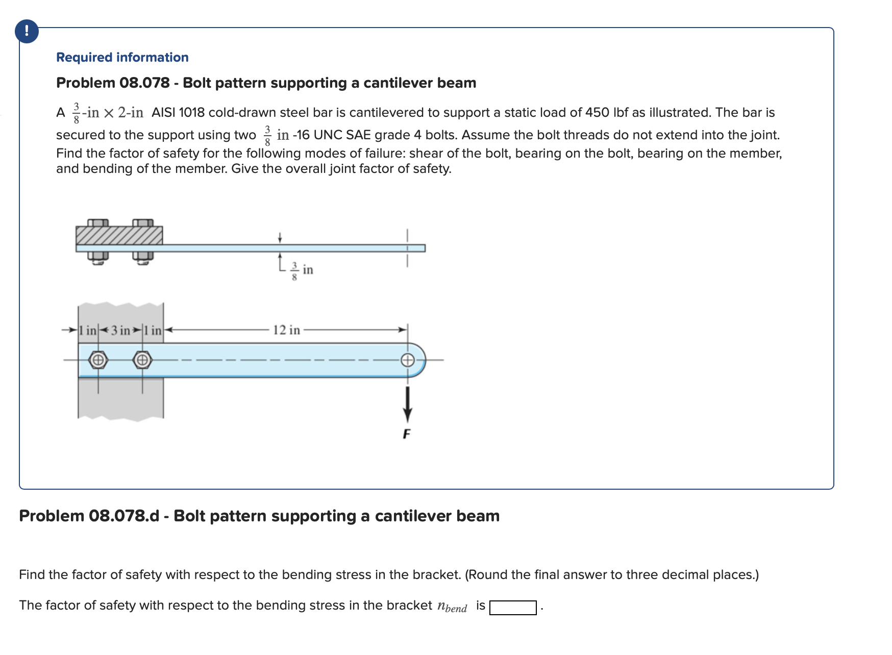 Solved Required information Problem 08.078 - ﻿Bolt pattern | Chegg.com