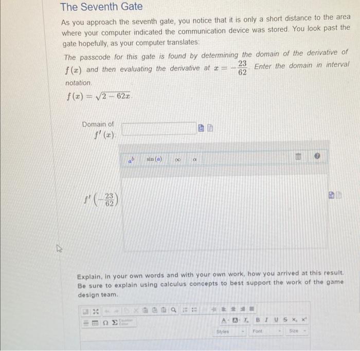 Solved The Seventh Gate As you approach the seventh gate, | Chegg.com
