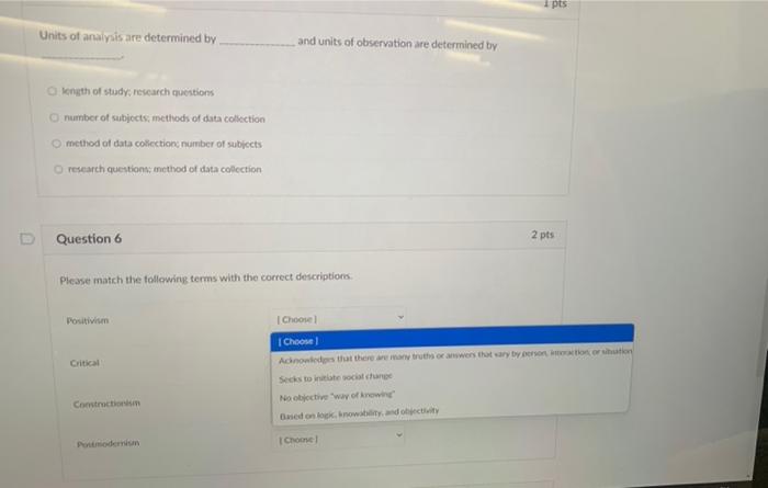 Units of analysis are determined by and units of | Chegg.com