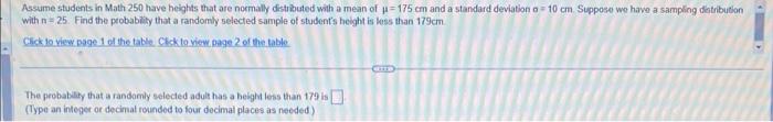 Solved Lefs assume the standard deviation of heights for | Chegg.com
