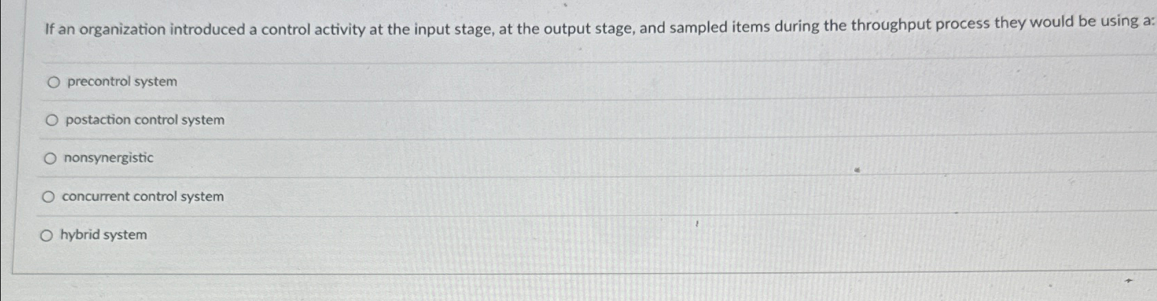 Solved If an organization introduced a control activity at | Chegg.com