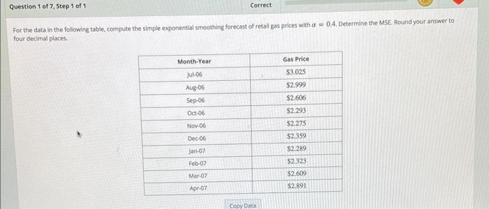 Solved For the data in the following table, compute the | Chegg.com