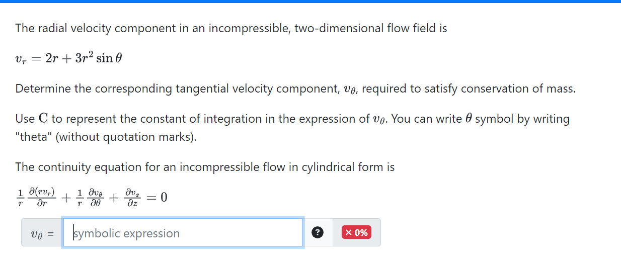 Solved The radial velocity component in an incompressible, | Chegg.com