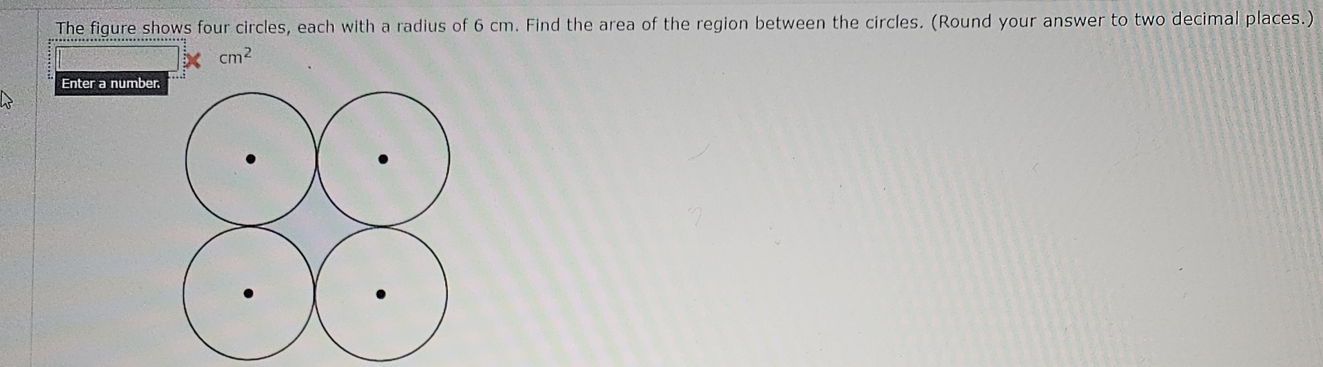 Solved The figure shows four circles, each with a radius of | Chegg.com