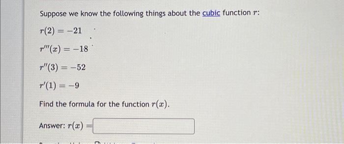 Solved find the formula for the function r(x) given the | Chegg.com