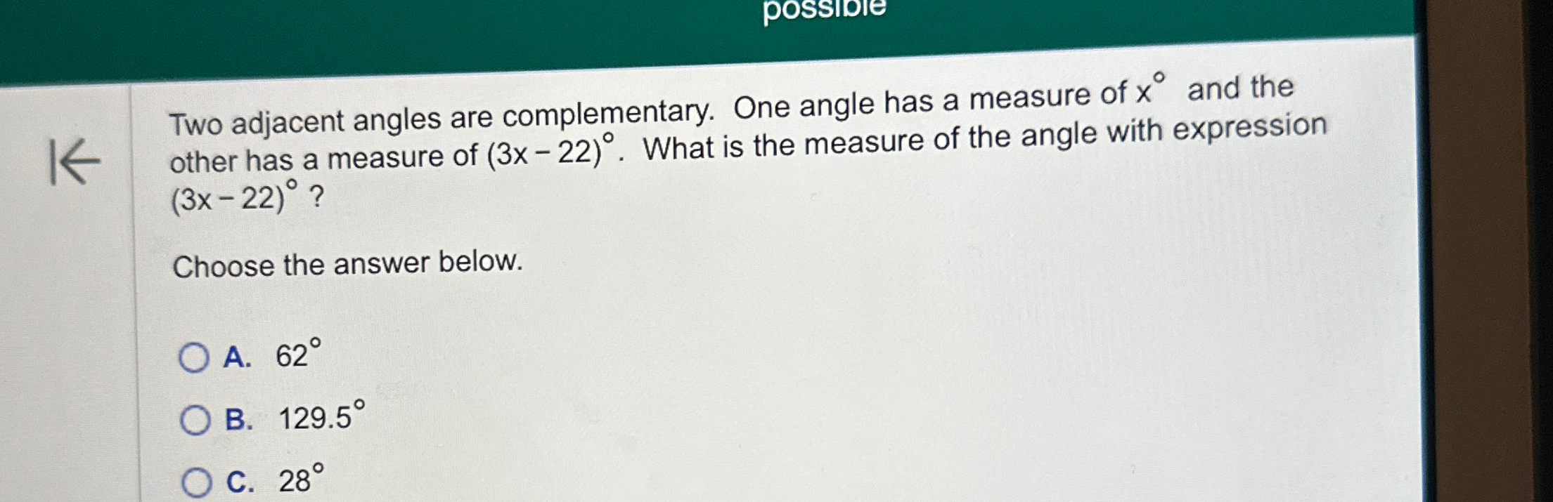Solved Two adjacent angles are complementary. One angle has | Chegg.com
