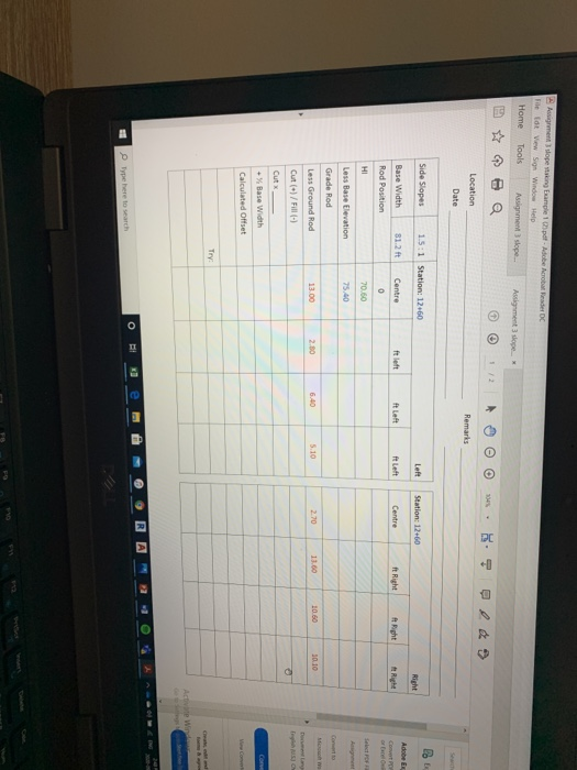 Slope Staking Field Notes Practice !! Field Crew | Chegg.com