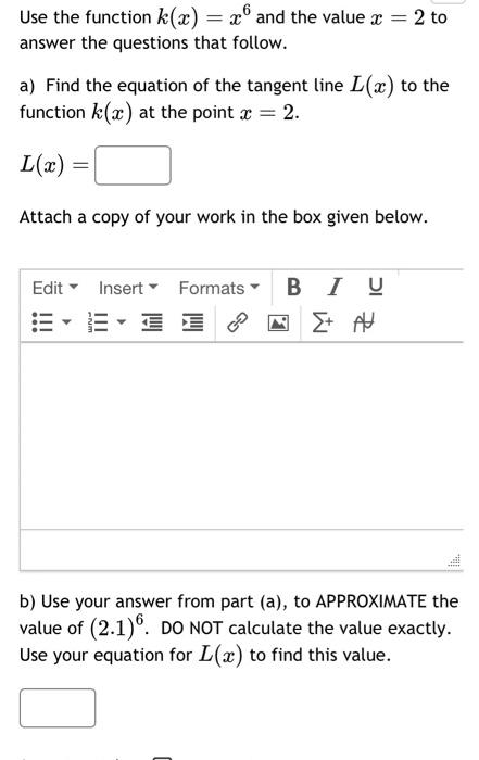 Solved Use the function k(x)=x6 and the value x=2 to answer | Chegg.com