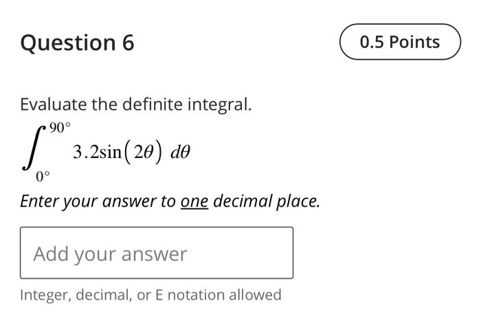 Solved Evaluate the definite integral. ∫0∘90∘3⋅2sin(2θ)dθ | Chegg.com