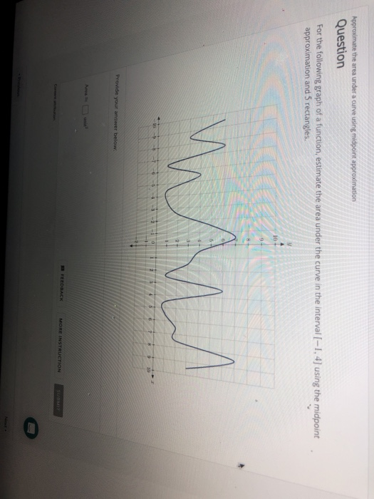 Solved Approximate the area under a curve using midpoint | Chegg.com