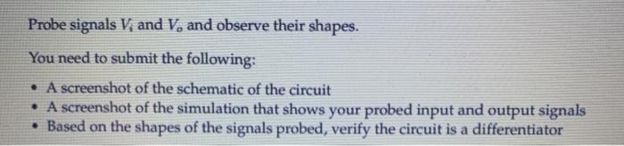 Solved Schematic Simulation - Differentiator Create a | Chegg.com